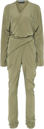 Cortana Femme, Combinaisons et Ensembles, Vert, Taille: 38 FR Combinaison drap&eacute;e &agrave; col en V et taille nou&eacute;e