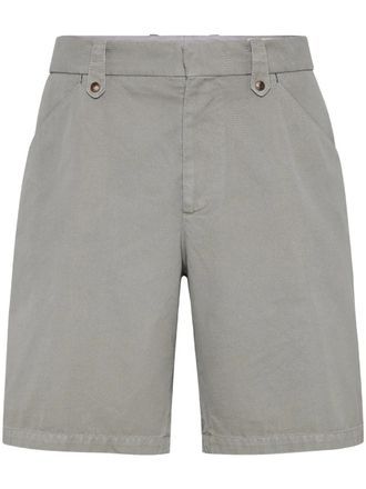 Brunello Cucinelli bermuda en gabardine - Vert