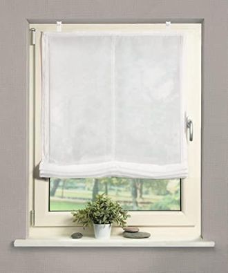 Home Wohnideen Batista Raffrollo, halb-transparenter Batist-Stoff, Farbe: Weiß, max. Höhe: 130 cm, Breite: (60, 130)