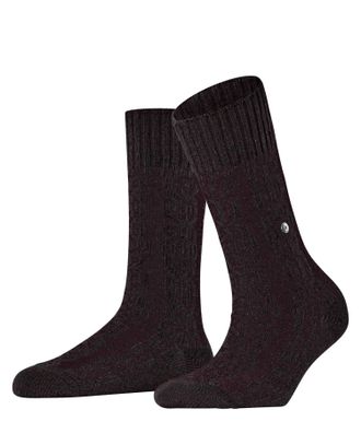 Burlington Damen Socken Rainy Boot W So Wolle Seide gemustert 1 Paar, Rot Winetasting 8546, 36-41