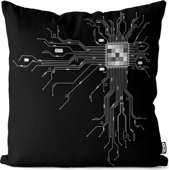 Void Watches Cyborg Computer Chip Kissenbezug Kissenh&uuml;lle Outdoor Indoor, Kissen Gr&ouml;&szlig;e:60 x 60 cm