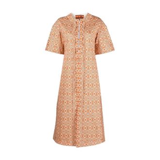 Colville Retro Grafisches Lace-Up Midi Kleid - - Dresses - Damen - Mehrfarbig - S