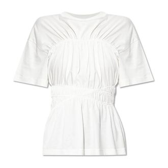 Alexander McQueen T-Shirt mit Raffung - - Tops - Damen - Wei&szlig; - S