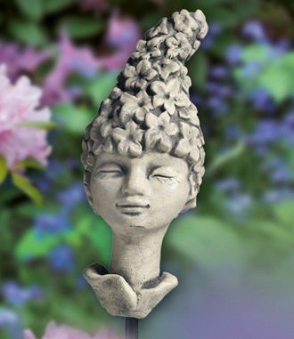 Zauberblume Unbekannt Blumenkinder Rittersporn Gartenstecker aus Steinguss