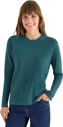 Cecil Damen 3015559 Pullover mit Strukturdetails, Dark Sea Green Melange, XXL