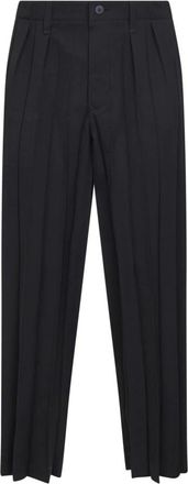 Issey Miyake Homme, Pantalons, Noir, Taille: M Pleated Wide Pantalons