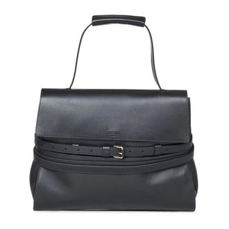 Moschino Schwarze Handtasche mit geflochtenem G&uuml;rtel - - Bags - Damen - Schwarzk - ONE SIZE
