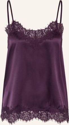 Darling Harbour Darling Harbour Seidentop Aus Satin Mit Spitze blau