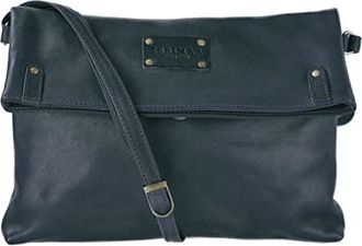 Zerimar Élégant Sac à Bandoulière en Cuir Naturel | Sacs à Bandoulière Décontractés | Sacs à Main Femmes | Sac Cuir | Mesures 29x20x4 cm Bleu marine