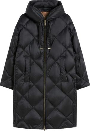 Max Mara Gesteppter Kapuzenmantel - Schwarz