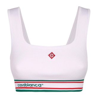 Casablanca Femme, Tops, Blanc, Taille: 38 FR Hauts sans manches