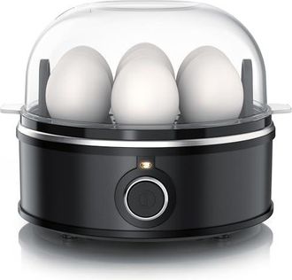 Arendo Eierkocher f&uuml;r 1 bis 7 Eier - 3 H&auml;rtegrade w&auml;hlbar - aus Edelstahl - Warmhaltefunktion - BPA-Frei & Sp&uuml;lmaschinenfest - Einsatz f&uuml;r pochierte Eier, Om