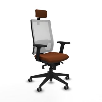 Piqueras y Crespo Computerstuhl mit 2D-Armen, h&ouml;henverstellbare Lendenwirbelst&uuml;tze und h&ouml;henverstellbares Kopfteil, neig- und neigungsverstellbar, mit 5 Positionen, Wei