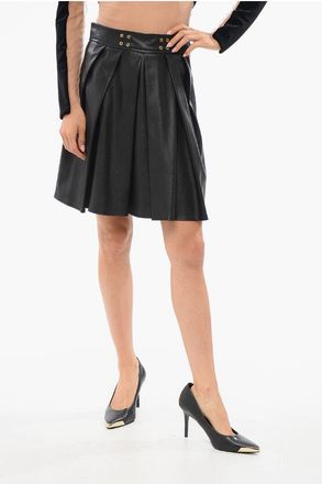 Elisabetta Franchi Eco-Leather Pleated Miniskirt size 42