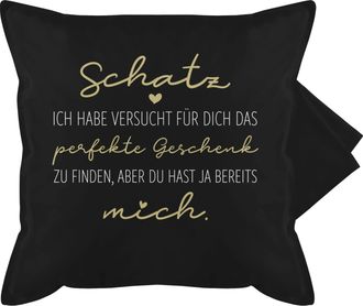 Shirtracer Kissenbezug - Valentinstag Partner Kissen Ideen - Schatz Finden - Männer Geschenk Mann Ich Liebe Dich Männertagsgeschenke - 50 x 50 cm - Schwarz