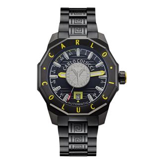 Carlo Colucci Runde Edelstahluhr - - Accessories - Herren - Schwarzk - ONE SIZE