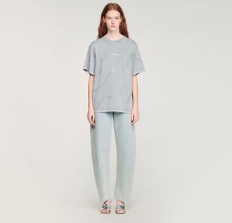 Sandro T-shirt strass&eacute;