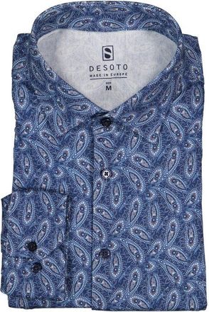 DeSoto Herren Hemd blau gemustert