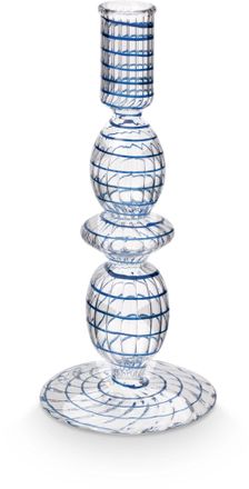 Pip Studio Kerzenhalter Glass Swirl Dark Blue Small 20cm