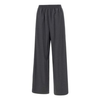 Fabiana Filippi Femme, Pantalons, Gris, Taille: 36 FR Pantalon Large en Laine Gris Anthracite