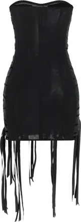 The Attico Tulle and Velvet Band Dress - Black