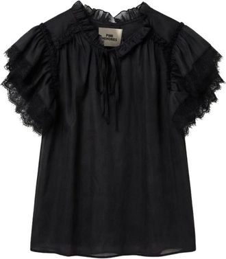 Pink Memories Femme, Blouses et Chemises, Noir, Taille: 44 FR Chemisier Pink Memories