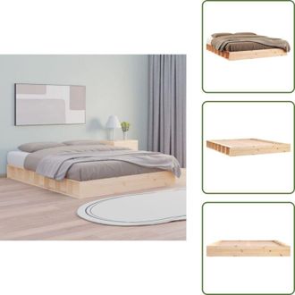 vidaXL Massivholzbett 140x200 cm - Holzbett - Massivholzbette - Kiefernholzbett - Doppelbett - Bettgestell