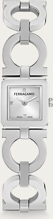 Ferragamo Damen Double Gancini Uhr Silber
