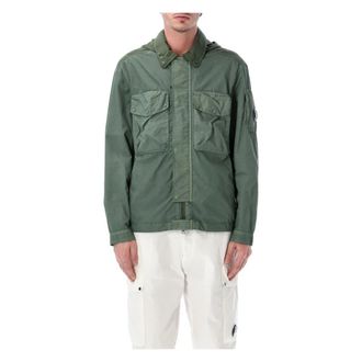 C.P. Company Flatt Nylon Goggle Overshirt - - Jackets - Herren - Gr&uuml;n - XL