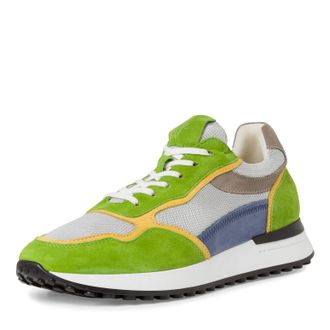 Marco Tozzi by Guido Maria Kretschmer Herren Sneaker flach aus Leder mit dicker Sohle, Mehrfarbig (Green Comb), 45 EU