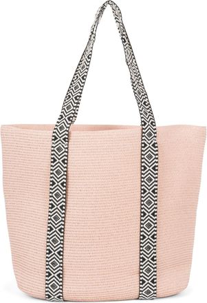 styleBREAKER Strandtasche Papierstroh Strandtasche Azteken Muster