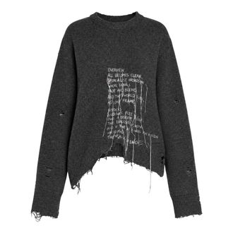 Akep Pull col rond brod&eacute; - Femme - Pulls - Gris - Taille: 40 FR