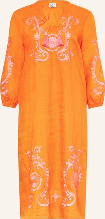 Emily van den Bergh Emily Van Den Bergh Leinenkleid Mit 3/4-Arm orange