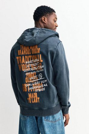 Next Sweater Rei&szlig;verschlusspullover mit Kapuze und Grafik-Print (1-tlg)