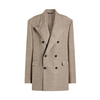 Dolce & Gabbana Femme, Vestes, Beige, Taille: 36 FR Veste Crois&eacute;e Sicilia