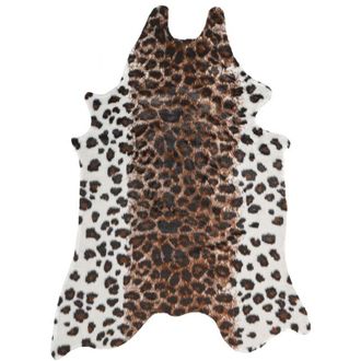 Beliani Beliani - Tapis Fausse Peau de Leopard 130 x 170 cm en Acrylique et Polyester Marron Blanc et Noir