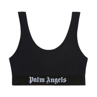 Palm Angels Top mit Logo-Print - - Sport - Damen - Schwarzk - XL
