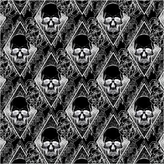 Wallario Sticker/Aufkleber f&uuml;r K&uuml;hlschrank/Geschirrsp&uuml;ler/K&uuml;chenschr&auml;nke, Selbstklebende Folie - 60 x 60 cm, Motiv: Totenkopf-Muster