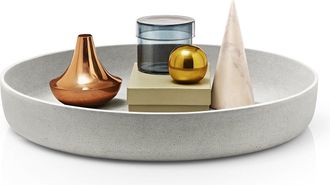 Blomus MOON- Dekoschale aus Stein, puristische Beton-Optik, hochwertige Verarbeitung, Industrial-Design, individuell nutzbar, trendiges Wohnaccessoire 50 x 5