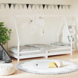 vidaXL Kinderbett Wei&szlig; 90x200 cm Massivholz Kiefer - Vidaxl