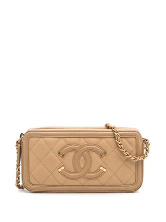 Chanel sac à bandoulière Caviar Filigree (2018) - Marron