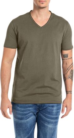 Replay Herren Regular fit Basic T-Shirt aus Baumwolle
