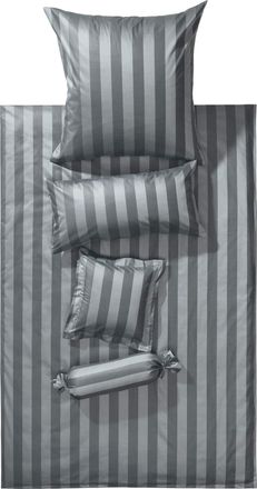 Curt Bauer Como 2044 Mako-Brokat-Damast Bettw&auml;sche 135x200 + 1x 80x80 - 1067 stahlgrau