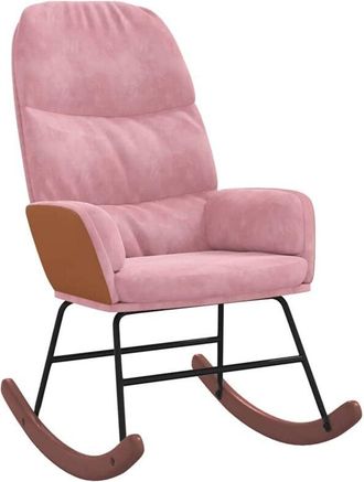 vidaXL Schaukelstuhl Rosa Samt vidaXL832498