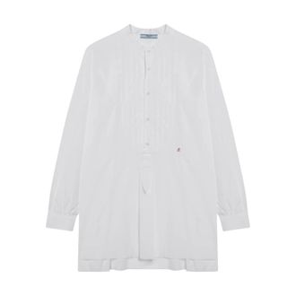 Prada Baumwoll-Canvas-Hemd - - Blouses & Shirts - Damen - Wei&szlig; - M