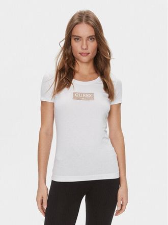 Guess T-Shirt W4RI33 J1314 Wei&szlig; Slim Fit