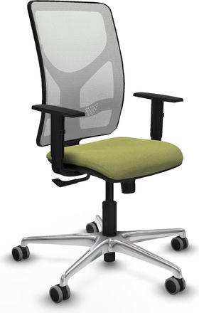 Piqueras y Crespo Gr&uuml;ner Schreibtischstuhl mit 1D-Armlehnen, h&ouml;henverstellbare Lendenwirbelst&uuml;tze, ausgestattet mit 3 Positionen und Schneideschaum, mit Rollen von 65 m