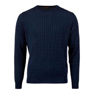 Stenstr&ouml;ms Zopfmuster-Pullover mit Rundhalsausschnitt - - Knitwear - Herren - Blau - S