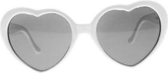 BESPORTBLE Lunettes Effet Spécial Coeur Blanche Verres Diffraction Lumineuse Accessoire Drôle et Léger pour Fête Club Festival Edm