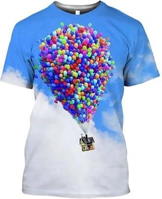 Keephen T-Shirt Graphique Aventure A&eacute;rienne pour Hommes/Femmes Impression 3D Montgolfi&egrave;re Parapente Parachute Manches Courtes Hauts d&eacute;contract&eacute;s